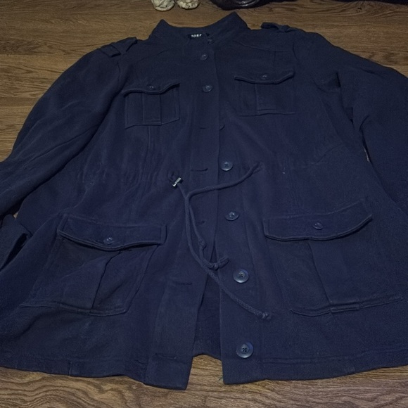 torrid | Jackets & Coats | Torrid Blue Utility Jacket With Relaxed Fit ...